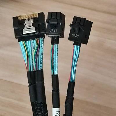 Slim SAS SFF-8654 8X转2*mini sas HD SFF-8643连接数据线