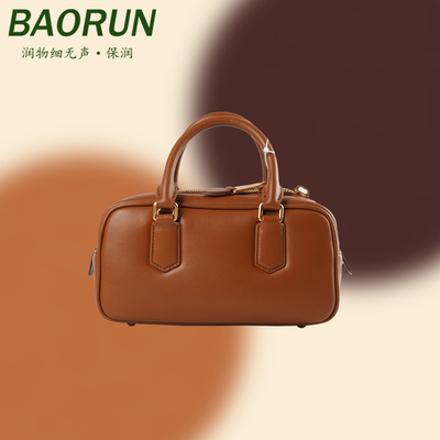 BAORUN保龄球秋冬复古美拉德斜挎包大容量小方包休闲百搭手提包
