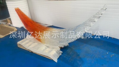 亚克力落地摆件雕塑水晶发亮帆船酒店大堂装置工艺品