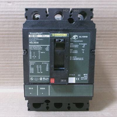 Square D HDL HDL36030 3 Pole 30 Amp 600V PowerPact Circuit B