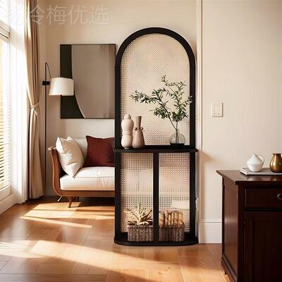 复动古藤编移寂屏风隔断客厅入户玄关遮挡可实木座屏侘OMV风置物