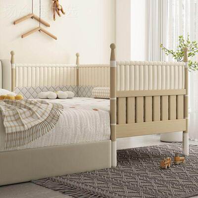 实木DMW儿童拼接床加床床室拼接大床带卧护栏新生儿小床宽婴儿铺