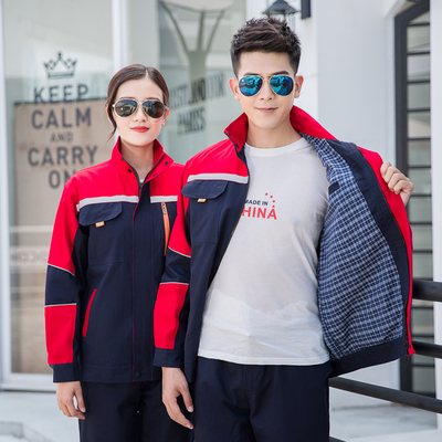 工程服长袖套装全棉加厚劳保服电焊工工装水电安装维修汽修工作服