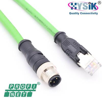 Ethernet协议连接器 M12 4芯 D编码 转RJ45 以太网线