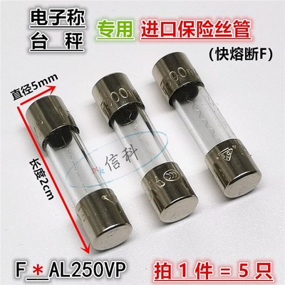 电子称台秤计数称专用进口玻璃保险丝管5*20 F500mAL250VP F10A