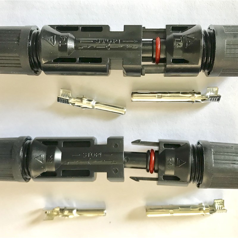 MC4H4T4R4L单芯光伏太阳能电池板组件逆变器对接面板防水连接器