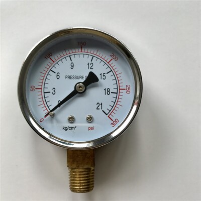 压力表 y-60 径向 0-21kg/cm2 ~300psi 表壳直径60mm 螺纹pt1/4