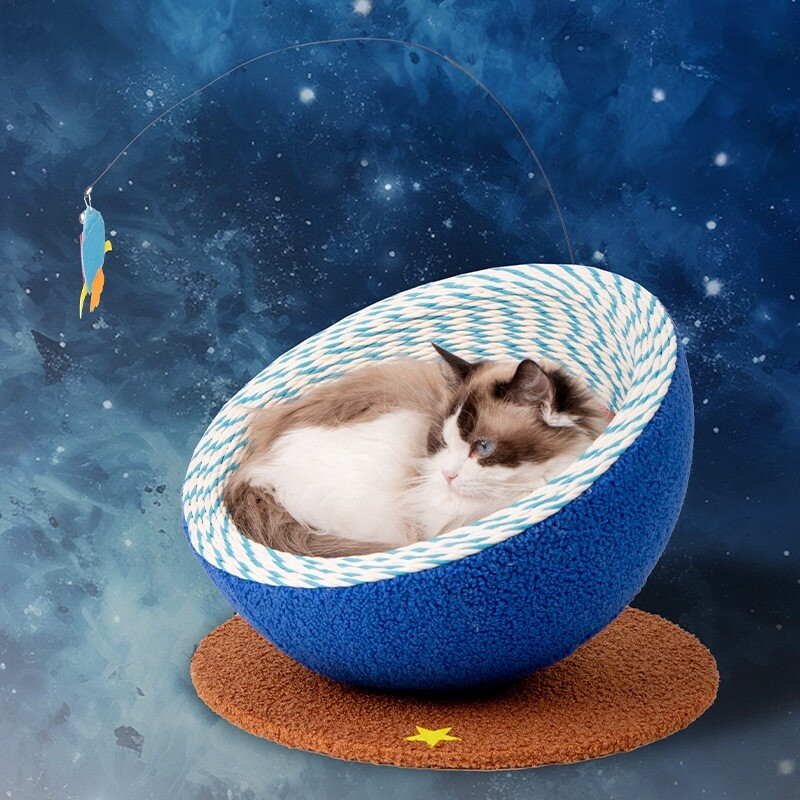 宠物圆形猫窝猫抓板耐磨不掉屑剑麻一体四季猫抓窝夏季猫别墅磨爪