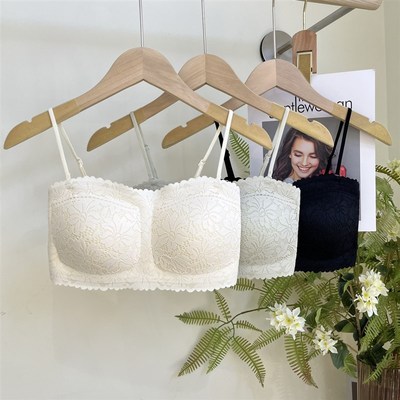 579蕾丝抹胸无肩带内衣女防滑聚拢小胸无痕一体杯裹胸防走光文胸