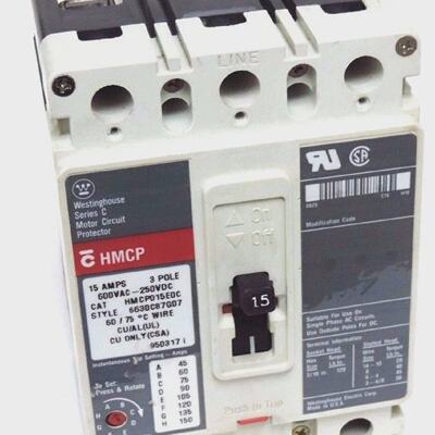 西屋HMCP015E0CCircuitBreaker风格6630C87G07SERC15AMP3POLE银色