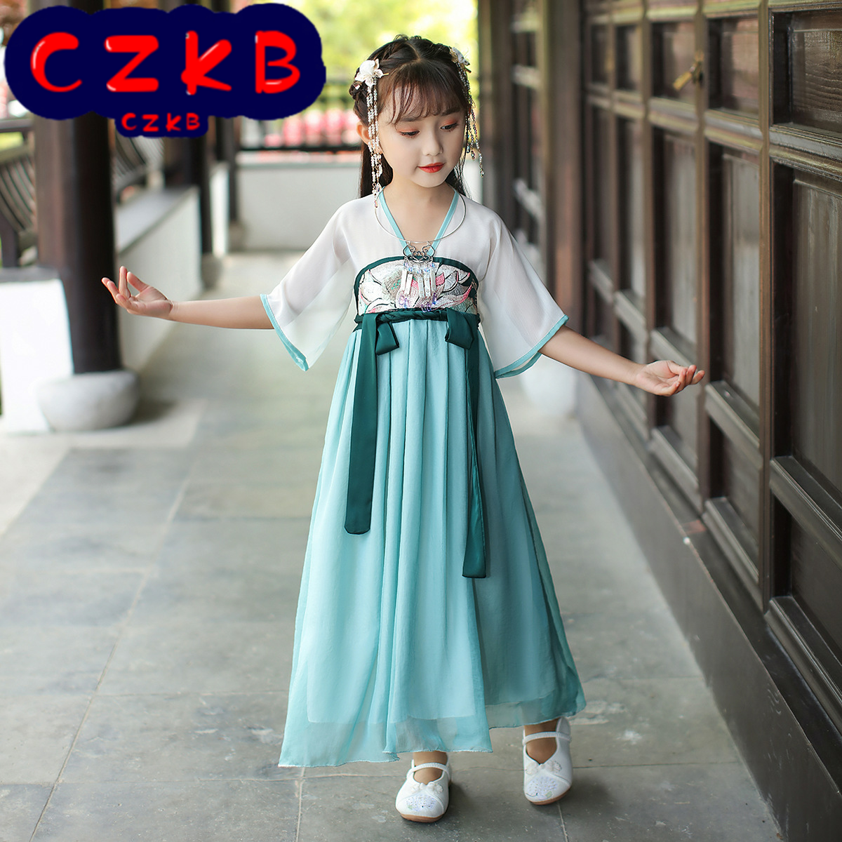 汉服唐装女童古装中国风连衣裙2021春秋儿童襦裙夏装超仙童装裙子