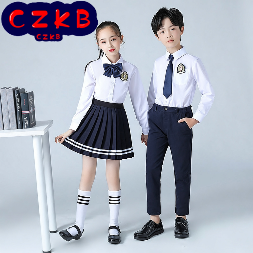 儿童幼儿园园服英伦风校服中小学生大合唱毕业服装班服朗诵演出服