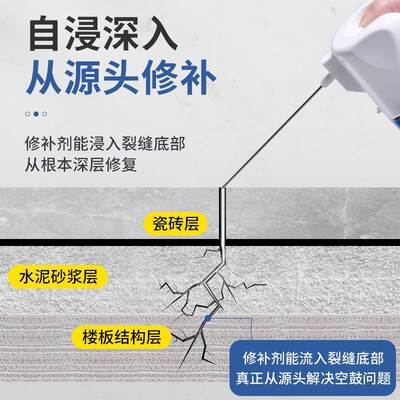 填瓷空鼓专用胶渗剂透EDX修补剂磁砖胶强砖力粘合修复地砖起翘注