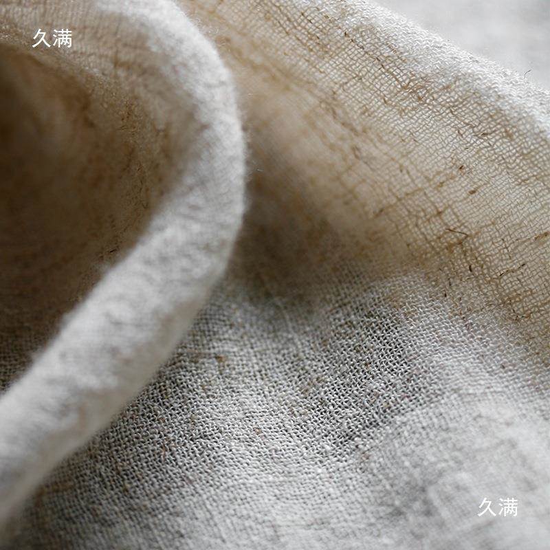 木眠 原胚米师539色植物麻染柔软面复料古风汉服装设计布料