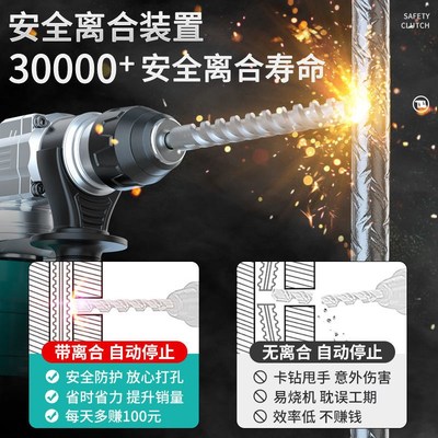 伯尔特无刷重型工业级充电电锤电镐两用角电钻扳手多功能装