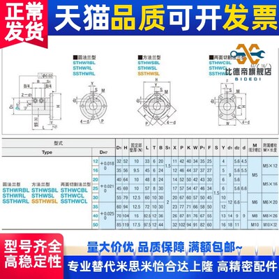 导向轴支座 STHWRL STHWSL STHWCL12 16 20 25 30 35 40 50 镀镍