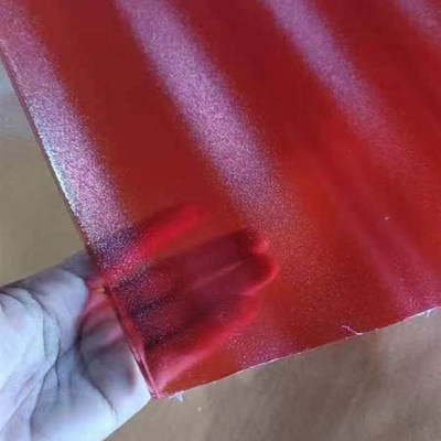 潘通185C红色磨砂半透明PC波浪瓦幕墙阳光板立面装饰波纹板隔断墙