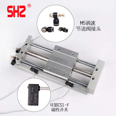 SMC磁偶式无杆气缸滑台RMTL10/CY1L15/6/20/25/32/40-100*200*300