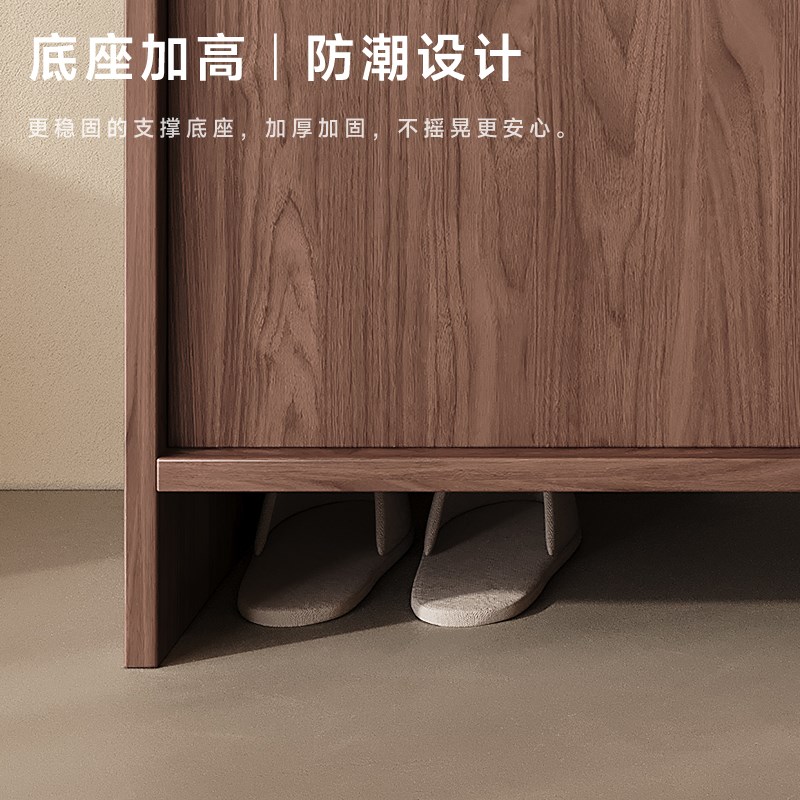中古骨骼线鞋柜收纳柜一体靠墙定制家用门口靠墙实木高端入户玄关