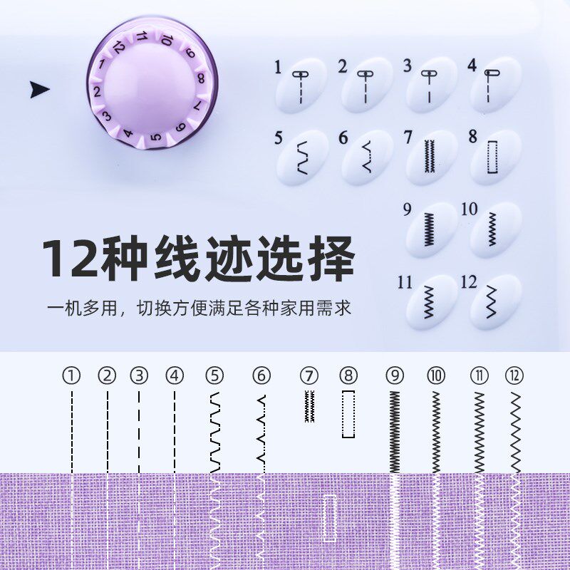 缝纫机家用小型电动多功能吃厚锁边迷你带锁边台式2024新升级505A