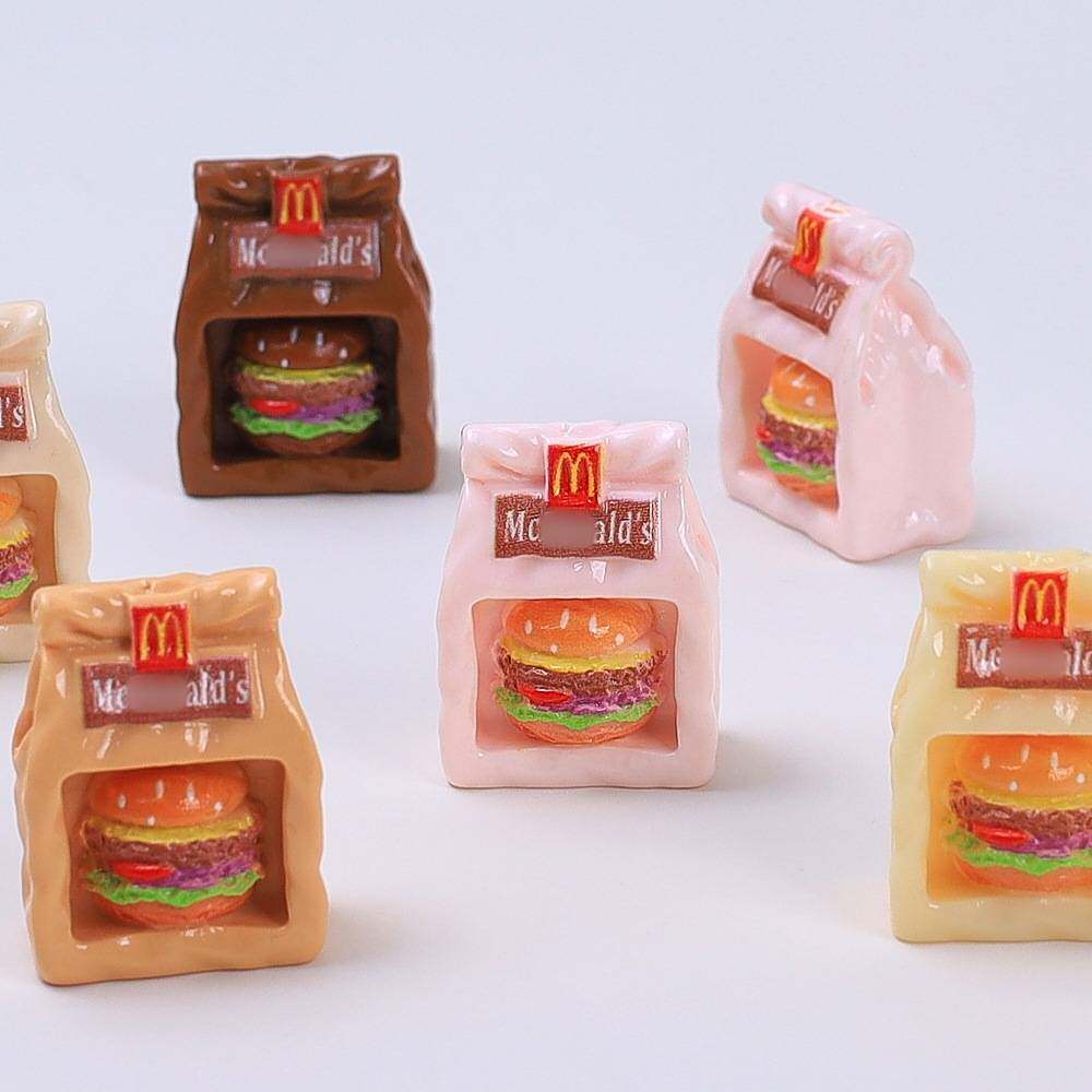 立体汉堡袋子仿真食玩手工diy饰品配件奶油胶树脂配件材料包
