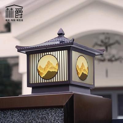 加厚铝太阳能户外庭院柱头灯防水围墙灯别墅花园大门柱子灯接电款