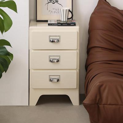 日式复古三斗柜创意网红塑料沙发边柜设计师文件抽屉收纳储物柜子