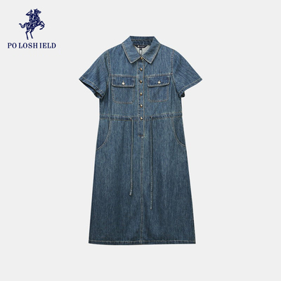 【商场同款】POLOSHIELD女士百搭时尚牛仔连衣裙6262Q1C162