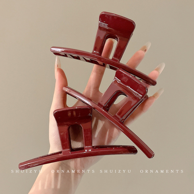 安可拉红抓夹女大号头发鲨鱼夹2025新款发夹后脑勺发量少发卡发饰