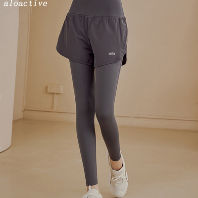 ALOACTIVE假两件瑜伽裤女弹力裤