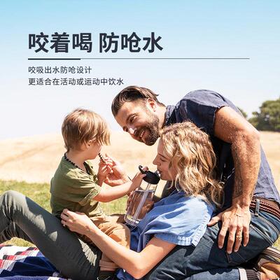 美国驼峰塑料咬嘴吸管水杯可携式运动健身水壶男女超大容量耐摔水