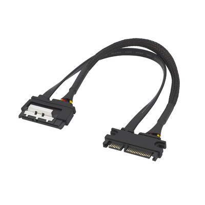 SATA 3.0 22P公转母延长线带卡扣 sata3.0 22P延长线黑网弹片