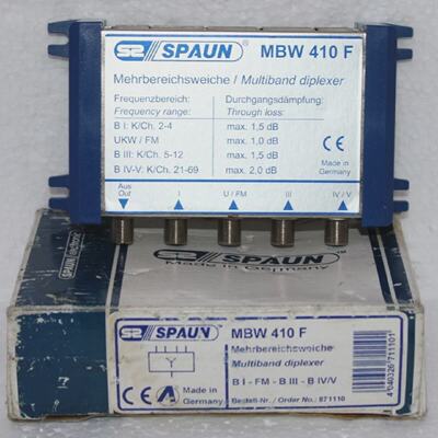 SPAUN MBW410F MULTIBAND DIPLEXER ORDER NUMBER 871110