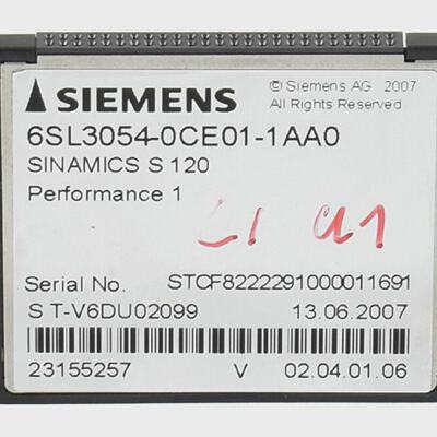 Siemens Sinamics S120 CompactFlash Card6SL30540CE011AA06SL3