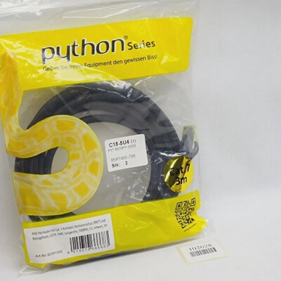 议价Python 8070Py030S Patchkabel Rohkabel Cat.7 Schwarz 3M