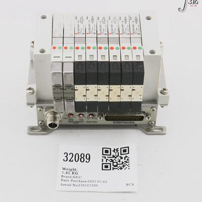 32089 SMC 8SLOT PNEUMATIC MANIFOLD W DEVICENET INTERLOCKS EX
