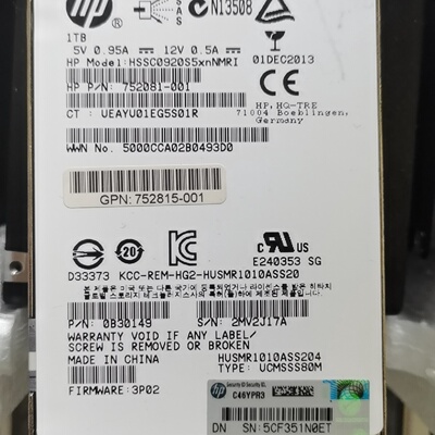 hp 1T SAS 3par 752081001 7528