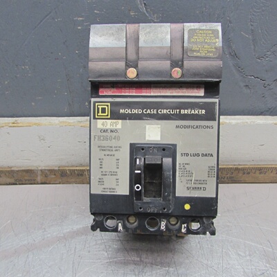 SQUARE D FH36040  ILINE CIRCUIT BREAKER 3P600V40A TAKEOUT MA