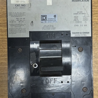 SQUARE D LAL36000 3P 400A 600VAC MOLDED CASE CIRCUIT BREAKER