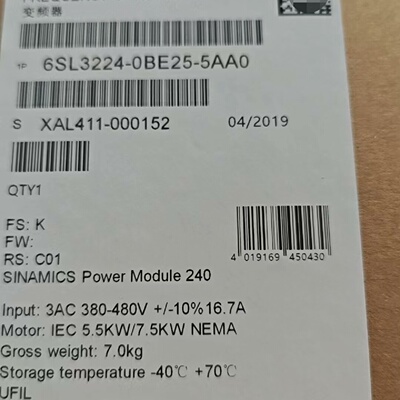 询价*变频器6SL32240BE255AA0