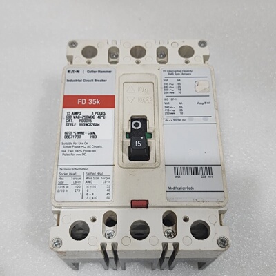EATON CUTLER HAMMER FD3015 3POLE CIRCUIT BREAKER 15A