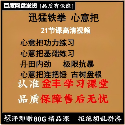 迅猛铁拳心意把21节视频 功力练习丹田内劲 极限抗暴连把古树盘根