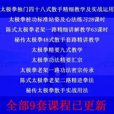 郑老师课程合集 秘传太极拳散手实战用法/老架一路/四十八式散手