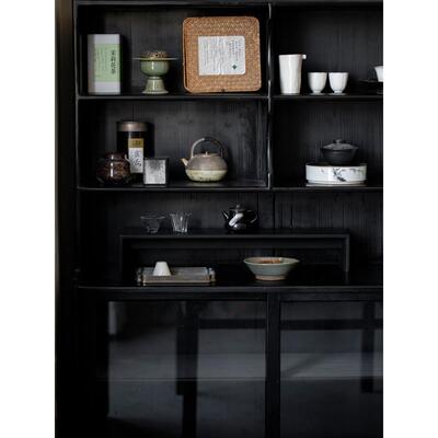 草木寺灰火炭杯架实木Wabi-Sabi桌面茶具储物架展示架花架茶棚