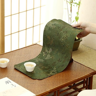 云纱双面茶席春祥干泡席桌旗中国风茶桌垫壶垫茶道配件