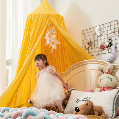 新款圆顶婴儿床幔遮光挡风床帘布帘子蚊帐免打孔安装家用吊顶纹帐