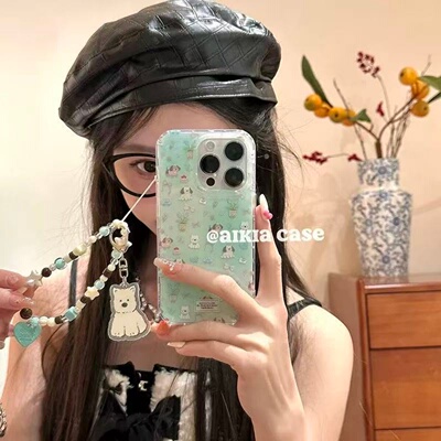 邦奥鸣绿花狗适用于三星s25手机壳s24+/s23ultra/s22/s21F/s20plus保护套note20/s10全包a52a54A23A女新款IMD