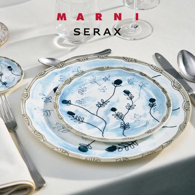 比利时Serax Marni联名骨瓷盘子西餐牛排餐盘汤碗餐具套装一人用