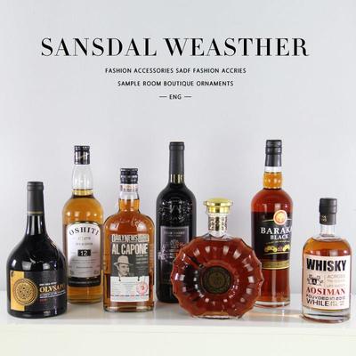 道具洋酒酒红酒装饰酒瓶柜架水区酒陈设摆件样板间吧厨房软WDX装