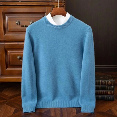 2025 Cashmere Sweater O-neck Pullovers Men's Loose Oversize